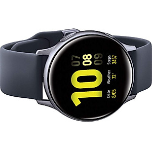 SAMSUNG Galaxy Watch Active2 (Silicon Strap + Aluminum Bezel) Bluetooth - International Heart Rate Monitor (Aqua Black, R830-40mm)
