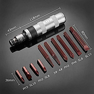 AKM 3/8" Hand Manual Reversible Impact Driver Set Extractor Impact Screwdriver S2 Steel Much More Durable Disengage Rusted Fasteners or Frozen Bolts