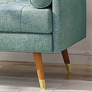 Christopher Knight Home Nour Fabric Mid-Century Modern Club Chair, Blue, Natural