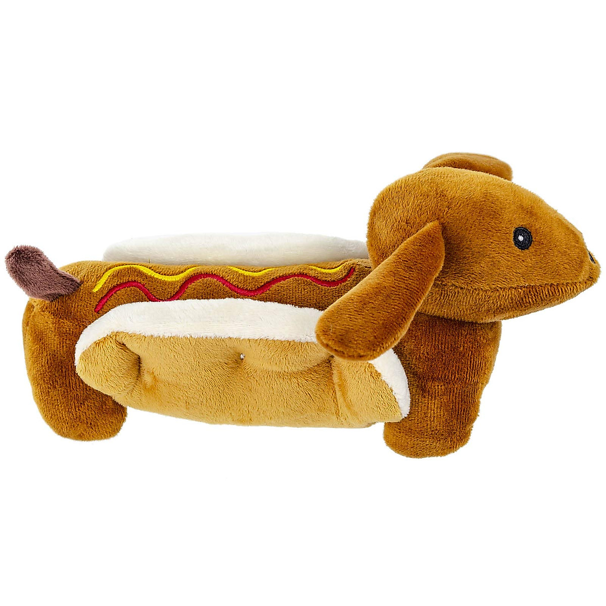Giftable World 10 Inch Plush Pet Toy Dog in a Bun Hotdog with Squeaker