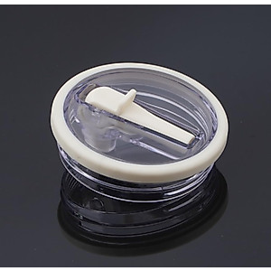 2 Pack 40 oz Tumbler Flip Straw Lid Replacement fit, Spill Proof Splash Resistant Tumbler Lids,Reusable Tumbler Cover for Cup (White)