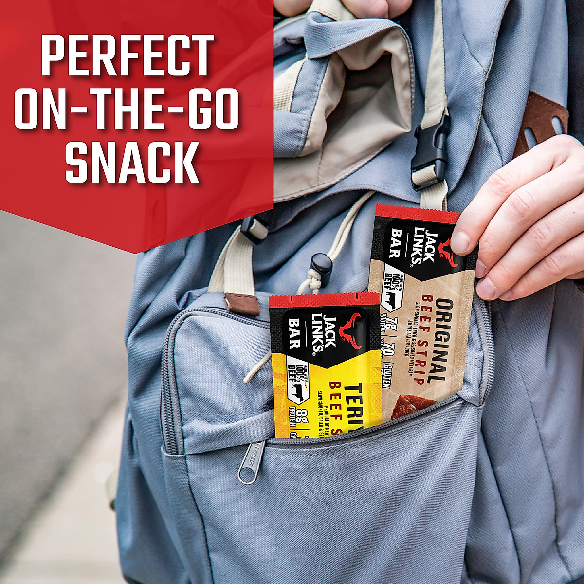 Jack Link's Protein Bars, Sweet Habanero, 12 Count - 7g of Protein and 80 Calories Per Jerky Bar, Made with Premium Beef, No added MSG - Keto Friendly and Gluten Free Snacks