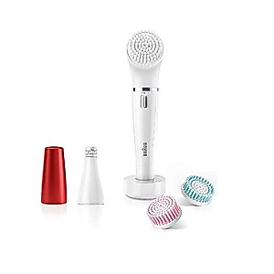 Braun FaceSpa 852 (Japanese Edition) Women's Miniature Epilator, Electric Hair Removal, with 2 Facial Cleansing Brushes, Beauty Pouch and Stand