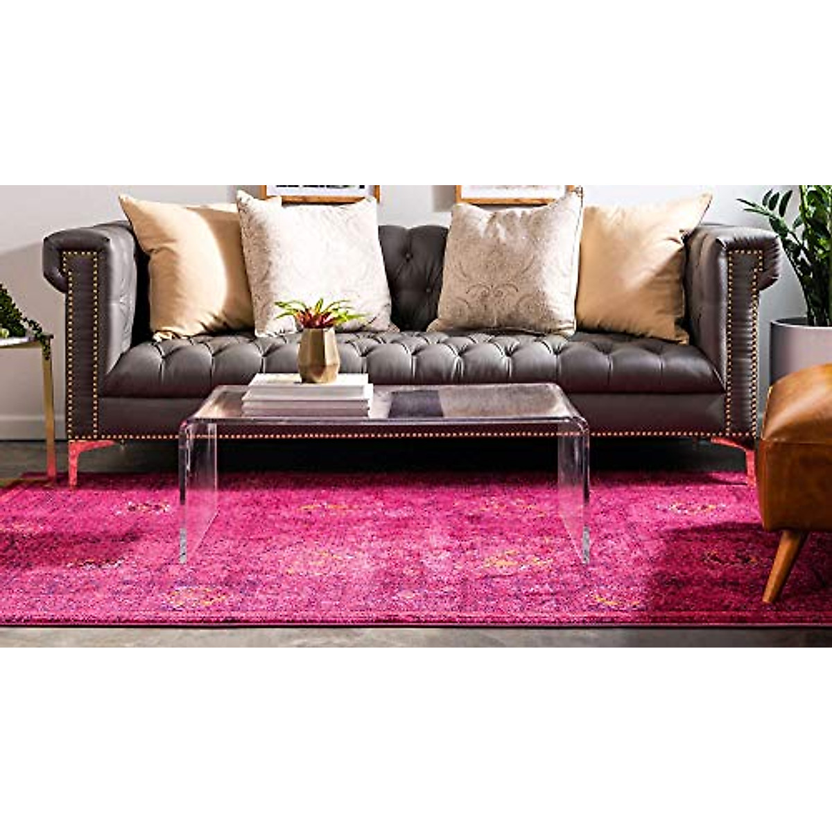 Unique Loom Medici Collection Vintage Botanical Traditional Red Area Rug (5' 0 x 8' 0)