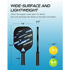 Muitcdo Pickleball Paddles Set of 4, USAPA Approved Pickleball Set with 4 Balls and 1 Carry Bag 4 Replacement Grips, Light Pickleball Rackets for Beginners and Intermediates Racquet for Men Wowen