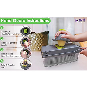 Vegetable Chopper Container Onion Slicer | 16 in 1 Multi Functional Food Chopper with Container BPA Free Material & Dishwasher Safe Veggie Chopper Vegetable Cutter