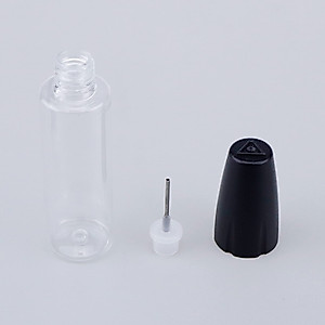 HNGSON 10 Pcs Precision Tip Applicator Bottle 10ml Needle Tip Applicator Glue Bottles with Fine Tip for Acrylic Painting, DIY Quilling, Paper Craft Glue Liquid Dropper Clear