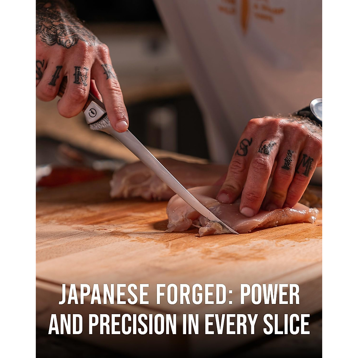 The Cooking Guild Fillet Knife - 7 Inches - Grizzly Series - High Carbon Stainless Steel Boning Knife - Rosewood Handle Knife Filet - Deboning Knife Filet for Meat & Fish