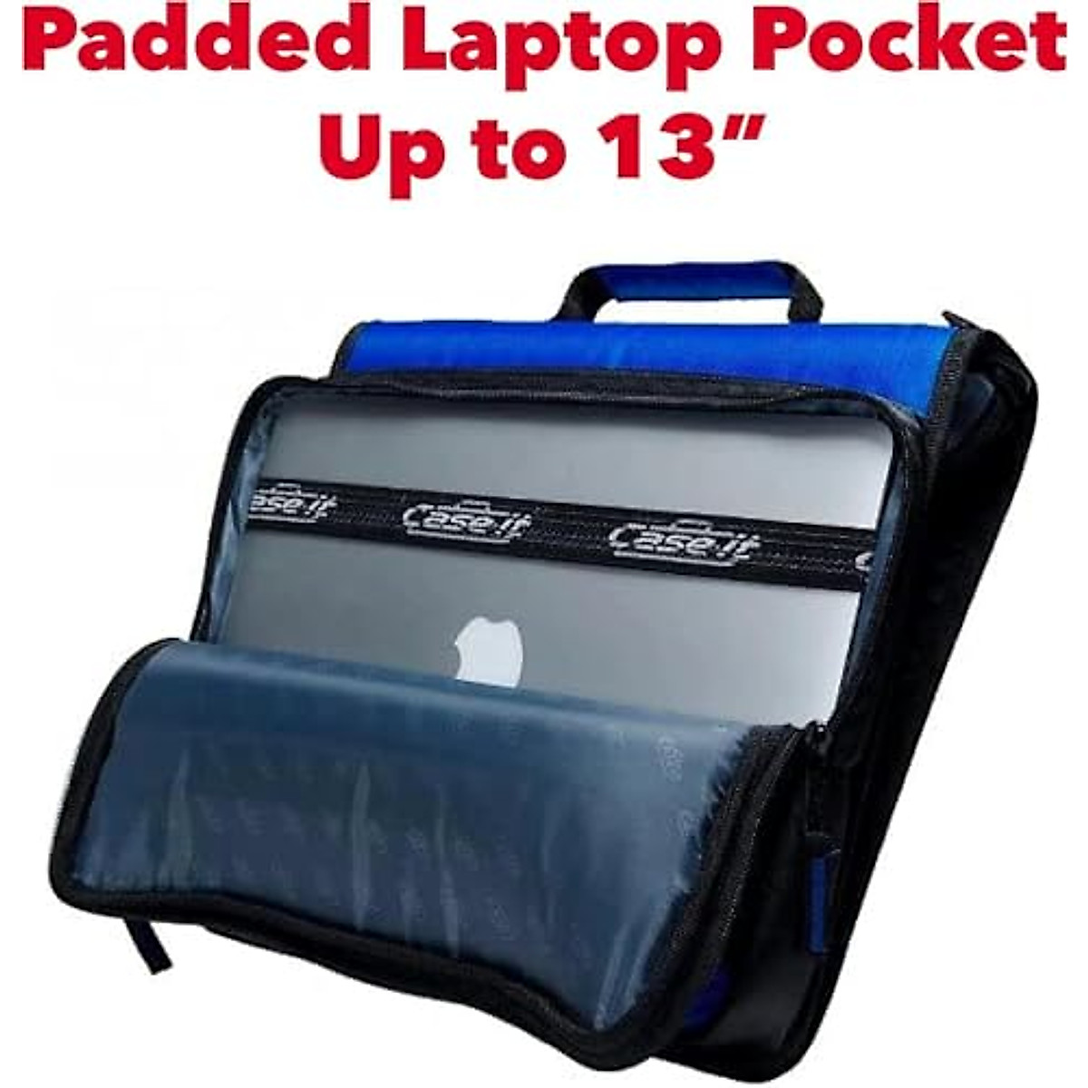 Case-it The Universal Zipper Binder - 2 Inch O-Rings - Padded Pocket That Holds up to 13 Inch Laptop/Tablet - Multiple Pockets - 400 Page Capacity - Comes with Shoulder Strap - Spearmint LT-007