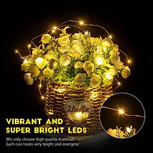Fairy Lights Battery Operated String Lights - 12 Pack 7ft 20 LED Silver Wire Firefly Lights for Mason Jars DIY Picture Walls Shelves Arts Crafts Trees Branches Bedroom Wedding Party Decor(Warm White)