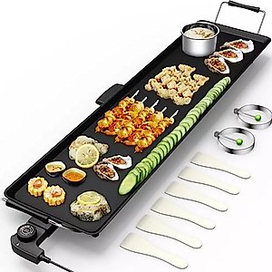 Versatile Electric Griddle with Reversible Non-Stick Plate and Temperature Control, Perfect for Pancakes, Bacon, and More