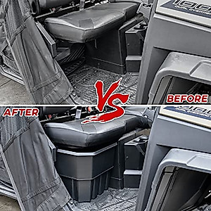 SAUTVS Under Seat Storage Box for Polaris Ranger XP 1000 18-23, Poly Underseat Combined Storage Bin for Polaris Ranger XP 1000 / Crew XP 1000 Diesel EPS Accessories 2018-2023, Replace #2882910