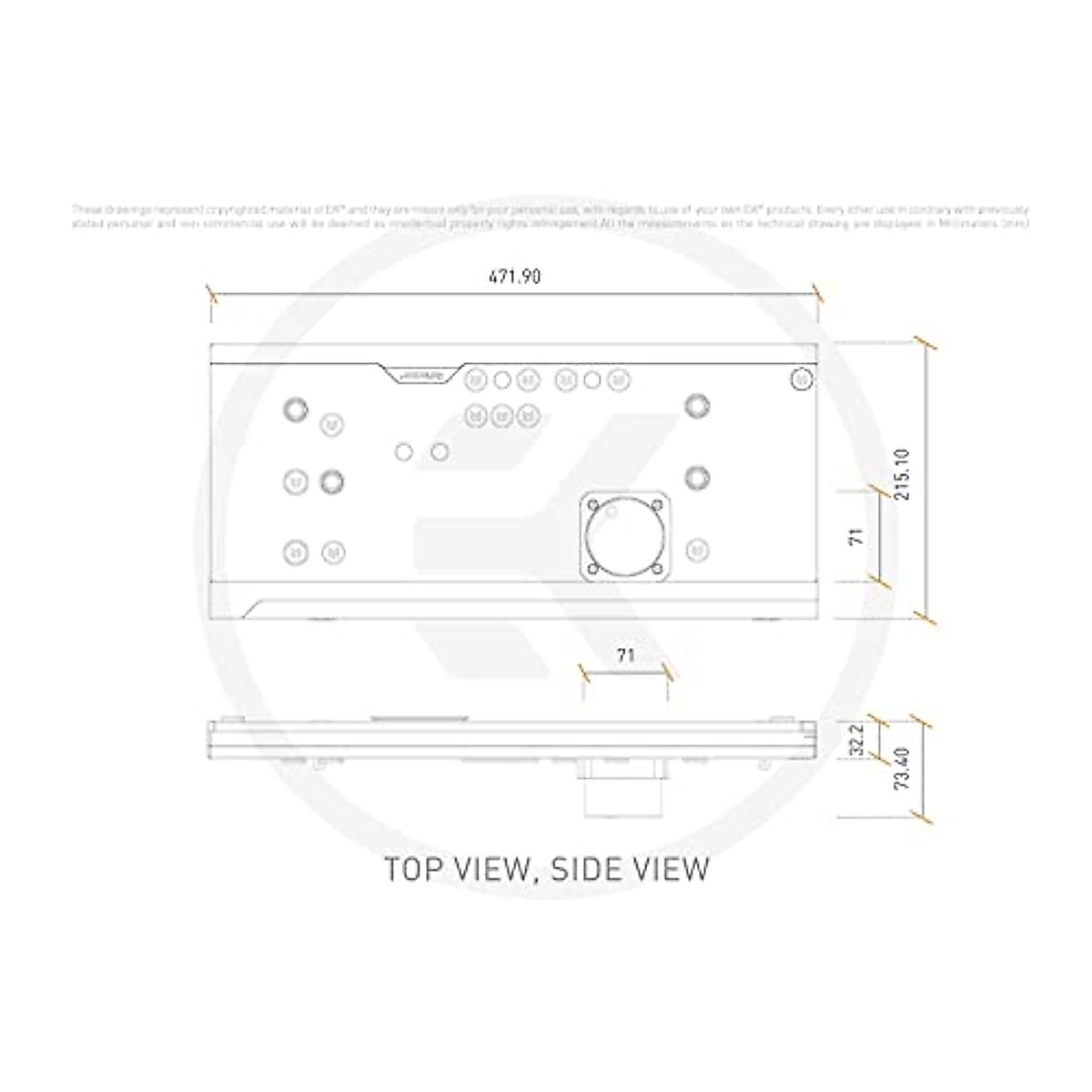 EKWB EK-Quantum Reflection 2 PC-O11D XL D5 PWM Distibution Plate, D-RGB, Plexi
