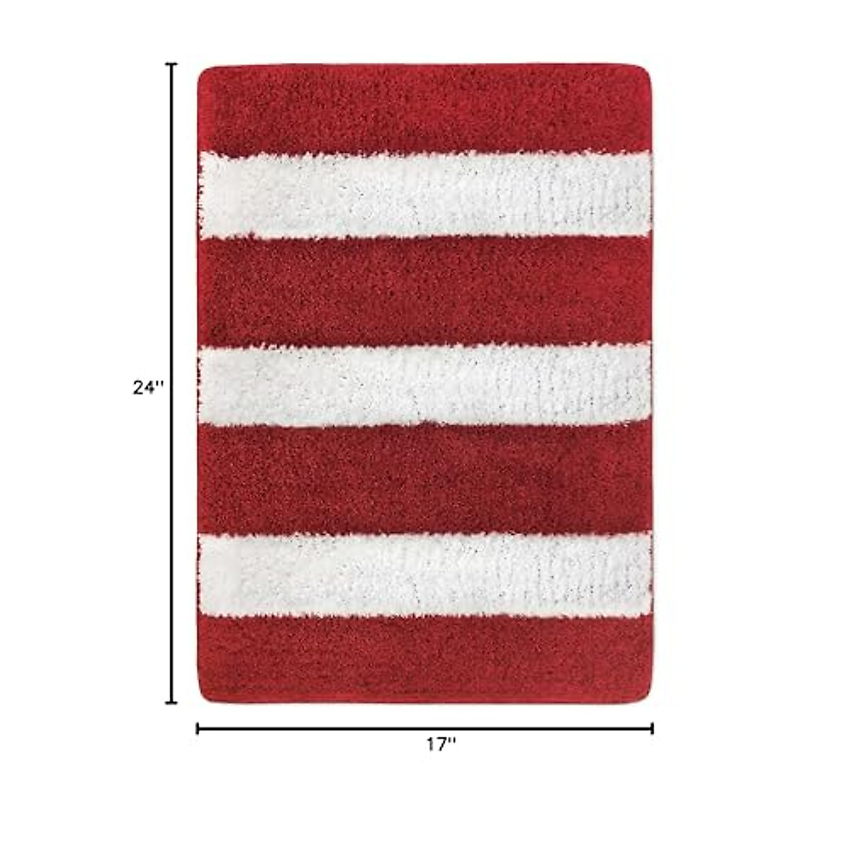 MICRODRY Home Inspirations Collection Soft & Cozy Bath Mats for Bathroom, Memory Foam Bathroom Rugs with Skid Resistant Base, Ultra Absorbent Microfiber Bath Mat, 17x24, Small, Red