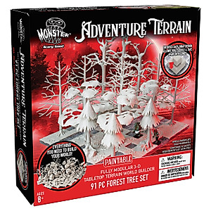 Monster Adventure Terrain 91Pc Paintable Forest Tree Set Fully Modular, Stackable 3D Tabletop World Builder-Use Alone or w/Other Sets- Compatible with DND Dungeons Dragons, Pathfinder & All RPG Games