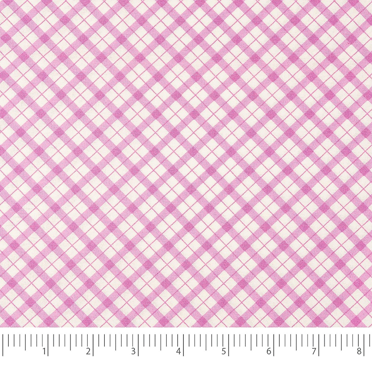 Singer Print Fabric, 100% Cotton, Pink Check, Cut by The Yard