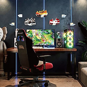 RORKIM Iridescent Acrylic Floating Shoe Display,Rainbow Sneaker Shelves Wall Mounted Organizer Stand for Displaying Collections Shoe Box,Sneaker Display for Bedroom Hallways etc(6pcs)