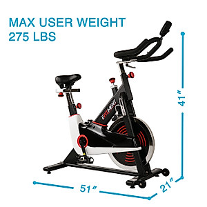 EFITMENT Indoor Cycle Bike, Magnetic Cycling Trainer Exercise with Belt Drive, LCD Monitor and Pulse Monitor (44 LB Flywheel)