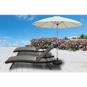 Domi Outdoor Chaise Lounge Set of 2, Aluminum Wicker Lounge Chair with Padded Quick Dry Foam and Wheels, Pool Lounge Chair for Garden, Beach, Patio, Sunbathing