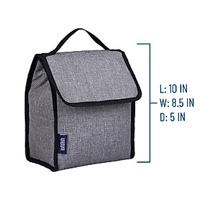 Wildkin Kids Insulated Lunch Bag for Boys & Girls, Reusable Lunch Bag is Perfect for Daycare & Preschool, Ideal Size for Packing Hot or Cold Snacks for School & Travel Lunch Bags (Grey Tweed)