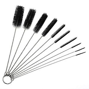 Long Straw Brush, Nylon Pipe Tube Cleaner 8.2-ihch 10 Different Diameters Set of 10