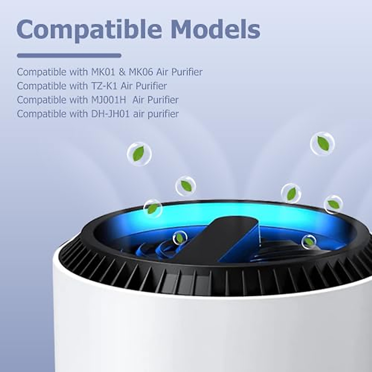 ROMON MK01 & MK06 Filter Replacement for MK01 MK06, ToLife TZ-K1, Kloudi DH-JH01 air Purifier, Standard Version, 2 Pack, Blue