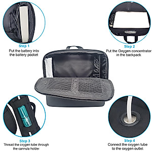 Jvnvlki Backpack for Portable Oxygen Concentrator 3L/Min, Adjustable Straps Multiful Pockets Storage Design, for 3L/Min Portable Oxygen Concentrator