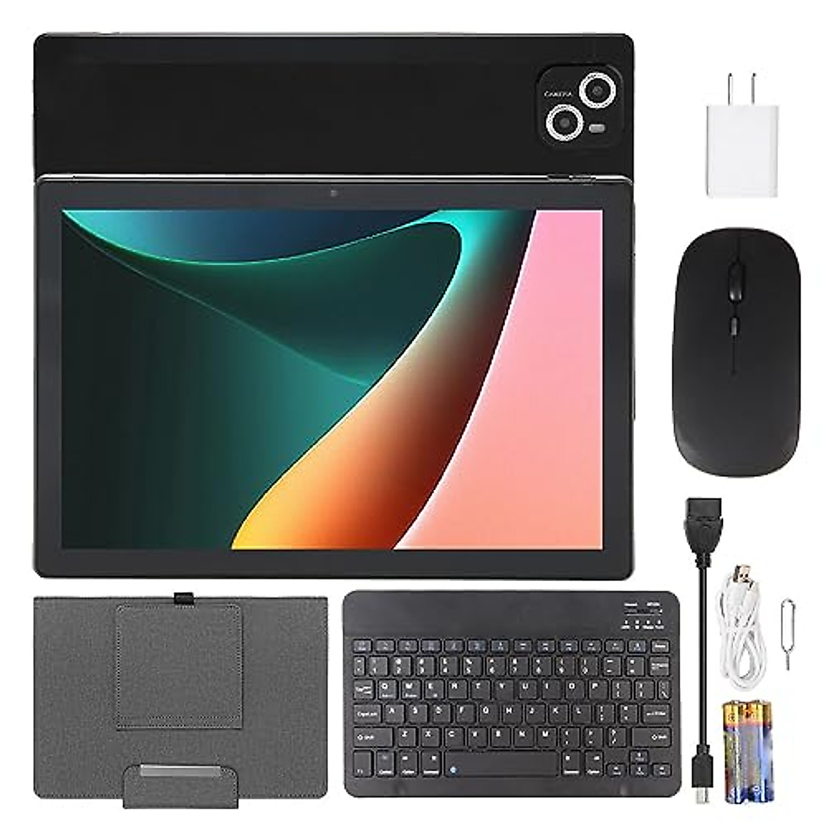 Haofy 10.1 Inch Tablet, Multifunction 10.1 Inch Tablet PC Black 8GB RAM 256GB ROM 4G Network 8MP Front Camera 5GWIFI for Work for Entertainment (US Plug)