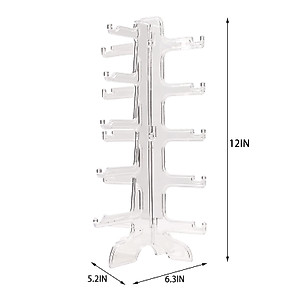 LongMen 8 Slot sunglass organizer case,sunglasses storage box, 5 Tier sunglass holder for multiple glasses, eyeglass display stand,sunglass rack For men and women