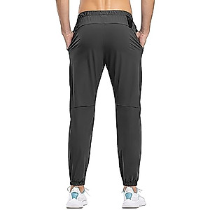 Rdruko Men's Workout Joggers Dry Fit Windbreaker Running Pants Men Lightweight Sweatpants Gym Active Track Pants(Dark Gray, US M)