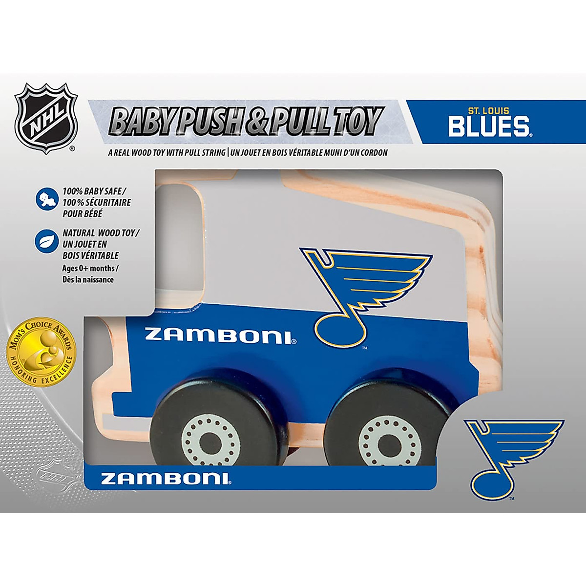 BabyFanatic Wood Push And Pull Toy - NHL St. Louis Blues - Officially Licensed Baby And Toddler Toy