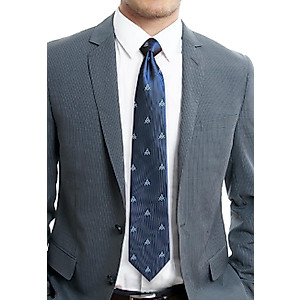 Small Square & Compass Masonic Neck Tie - [Blue & White]
