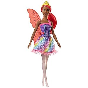 Barbie Dreamtopia Fairy Doll, 12-inch, with Pink Hair, Light Pink Legs & Wings, Gift for 3 to 7 Year Olds