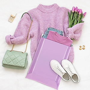 Fuxury Poly Mailers 12x15.5Inch 100 Pcs, Waterproof Shipping Bags for Clothing, Strong Adhesive Shipping Envelopes for Small Business Suppliers, Self Seal Mailers Poly Bags Mailing Envelopes Purple