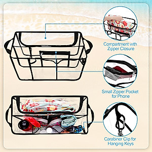 Rexmica Clear Beach Bag Organizer Insert Compatible with Bogg Bag X Large, Waterproof Beach Bag Insert Divider Pouch, Beach Tote Bag Insert Organizer Liner 15.6 x 8.4 x 10.8 Inches, Black