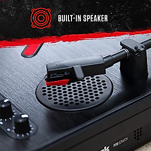 Numark PT01 Scratch | DJ Turntable for Portablists With User Replaceable Scratch Switch, Built In Speaker, Power via Battery or AC Adapter, Three Speed RPM Selection & USB Connectivity