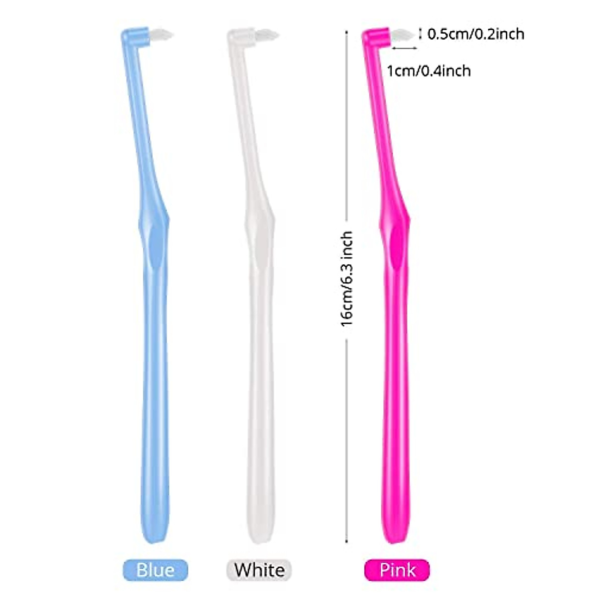 6 Pieces Tuft Toothbrush Tufted Brush End-Tuft Tapered Trim Toothbrush Soft Trim Toothbrush Single Compact Interdental Interspace Brush for Detail Cleaning