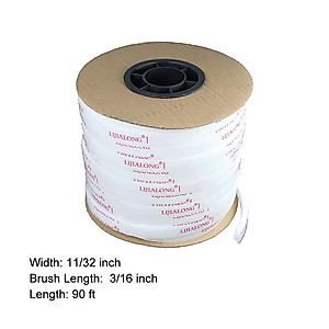 TORRAMI Adhesive Brush Seal Weather Stripping 11/32 inch x 3/16 inch x 90 ft, Dustproof Soundproof Windproof for Windows Bottom and Frame,Sliding Doors Frame,Wardrobe, White