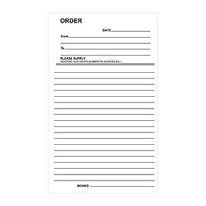 Silvine Duplicate Order Book - Numbered 1-100 with Index Sheet (210 x 127mm) [Pack of 6]