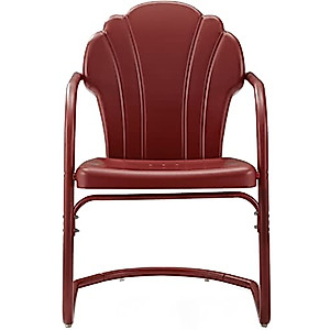 Crosley Furniture CO1029-RE Tulip Retro Outdoor Metal 2-Piece Armchair Set, Dark Red Satin