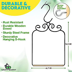 Premium Hummingbird Swing, Rust Resistant Metal Frame, Wooden Dowel, Humming Bird Perch Feeder Accessory, Birdswing For Outside