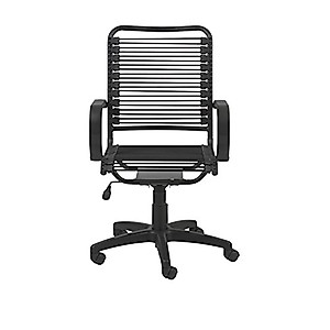 Eurø Style Bradley Bungie Office Chair, L: 27 W: 23 H: 37.5-43 SH: 17.5-23, Black