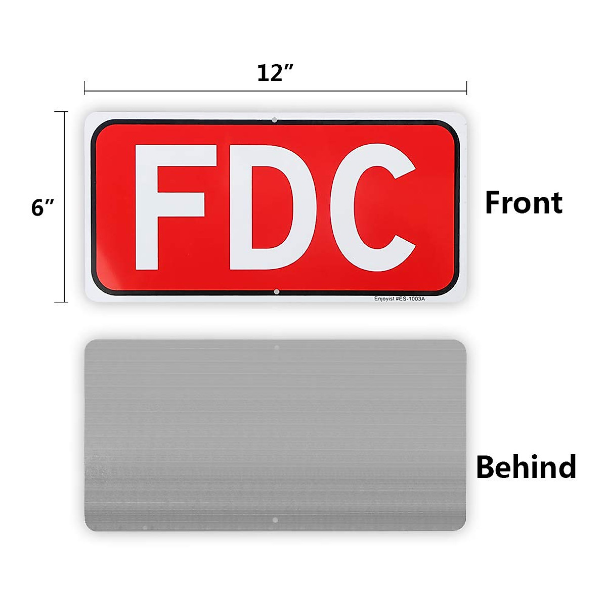 FDC Sign, Fire Department Connection Sign, 12"x 6" - .040 Rust Free Aluminum – Reflective, UV Protected and Weatherproof