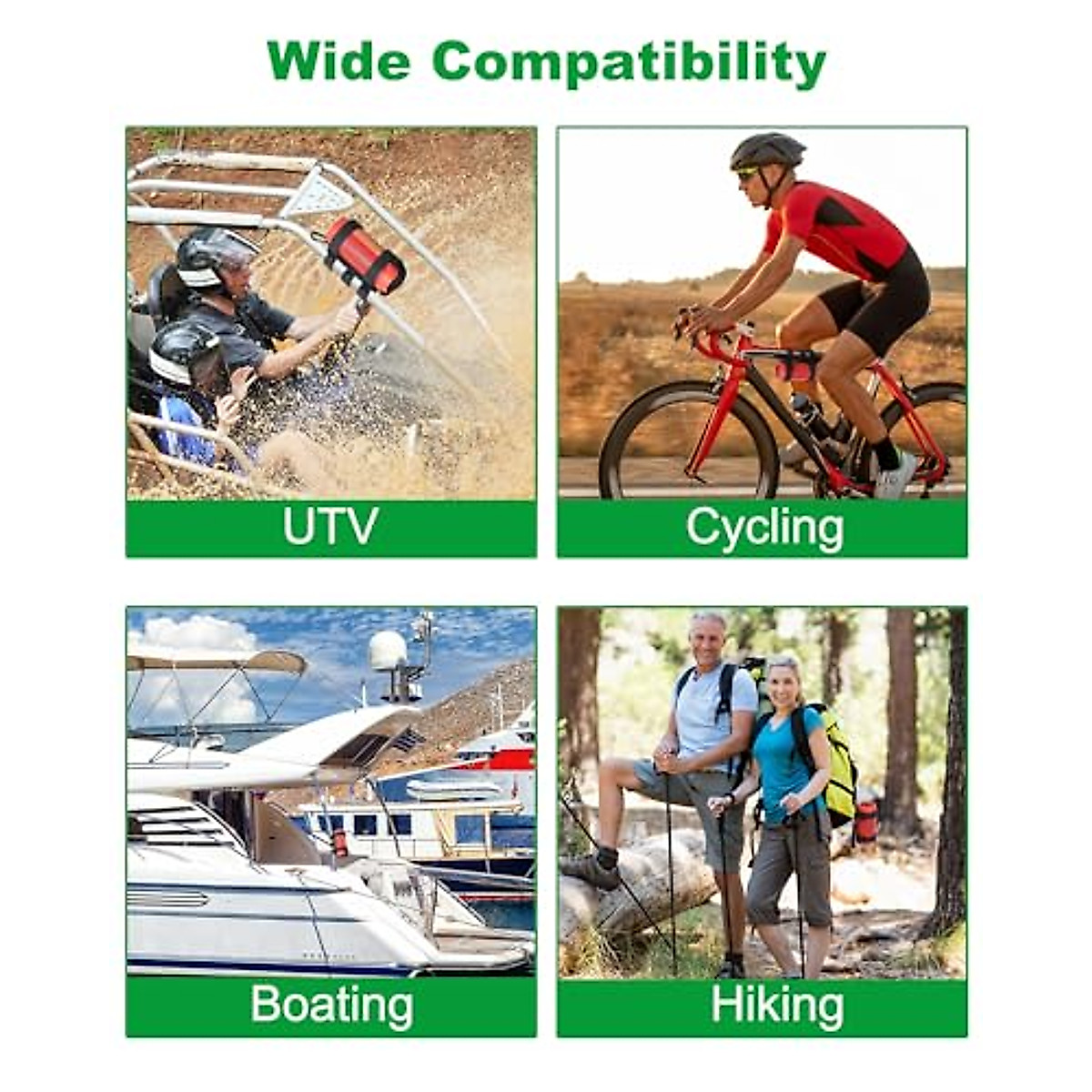 GOFORWILD Portable Speaker Mount, Waterproof Speaker Strap for Bluetooth Wireless Speakers, Compatible with Golf Cart Railing/Bike/Moto/Boat/ATV,Black