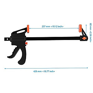 SEHOI 4 Pack 10 Inch Bar Clamp, Quick Grip Clamp with 16 Inch Spreader, Flexible One-Handed Ratchet Bar Clamp for Woodworking