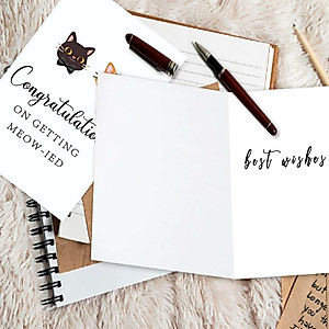 Asmallgf Cute Wedding Card for Cat Lover, Cat Newly Wed Gifts for Couples, Just Married Congratulations Gifts