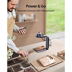 LaserPecker 1 Pro Laser Engraving Machine, Laser Engraver Mini 405nm Wavelength Laser Etcher, 0.15mm High Precision Engraver for Felt Leather Wood (No for Metal) - with Auto Focus Stand