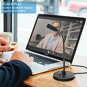 CMTECK USB Computer Microphone G009, Noise-Cancelling Recording Desktop Mic for PC/Laptop for Online Chatting, Home Studio, Podcasting, Gaming, Skype, YouTube with Mute Function(Windows/Mac)