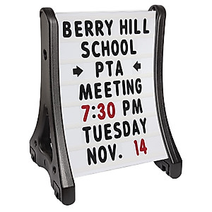 SmartSign 24"x36" Changeable Message Sign Board Sidewalk Sign, Standard Portable A-Frame Sign & Letter Kit for Outdoor, Business, Large Black Standing Frame with Wheels, USA-Made