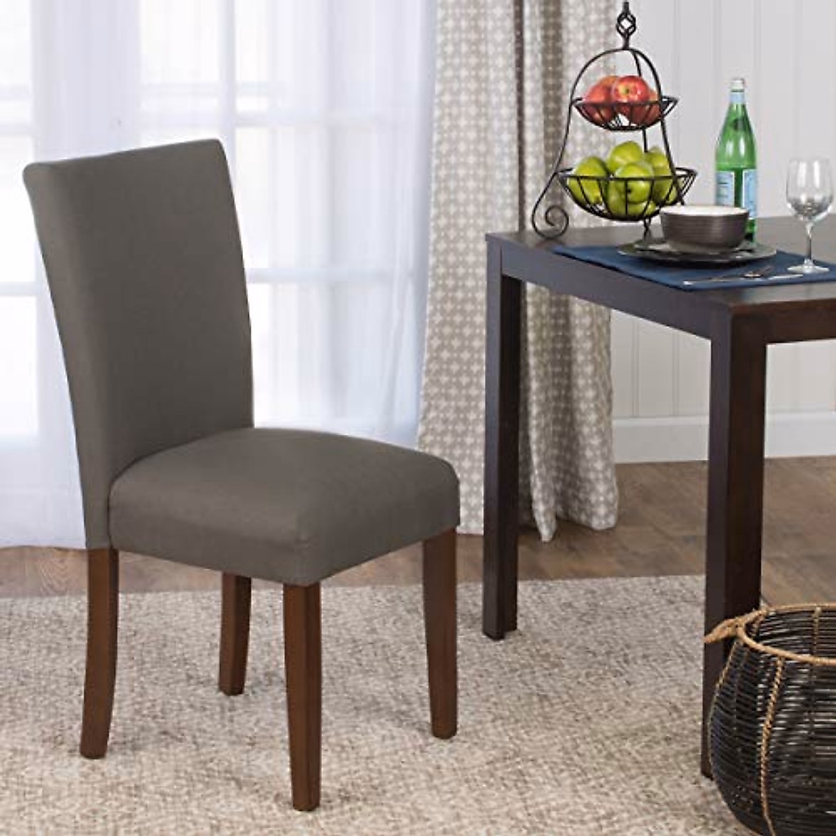 HomePop Parsons Classic Upholstered Accent Dining Chair, Single Pack, Brown